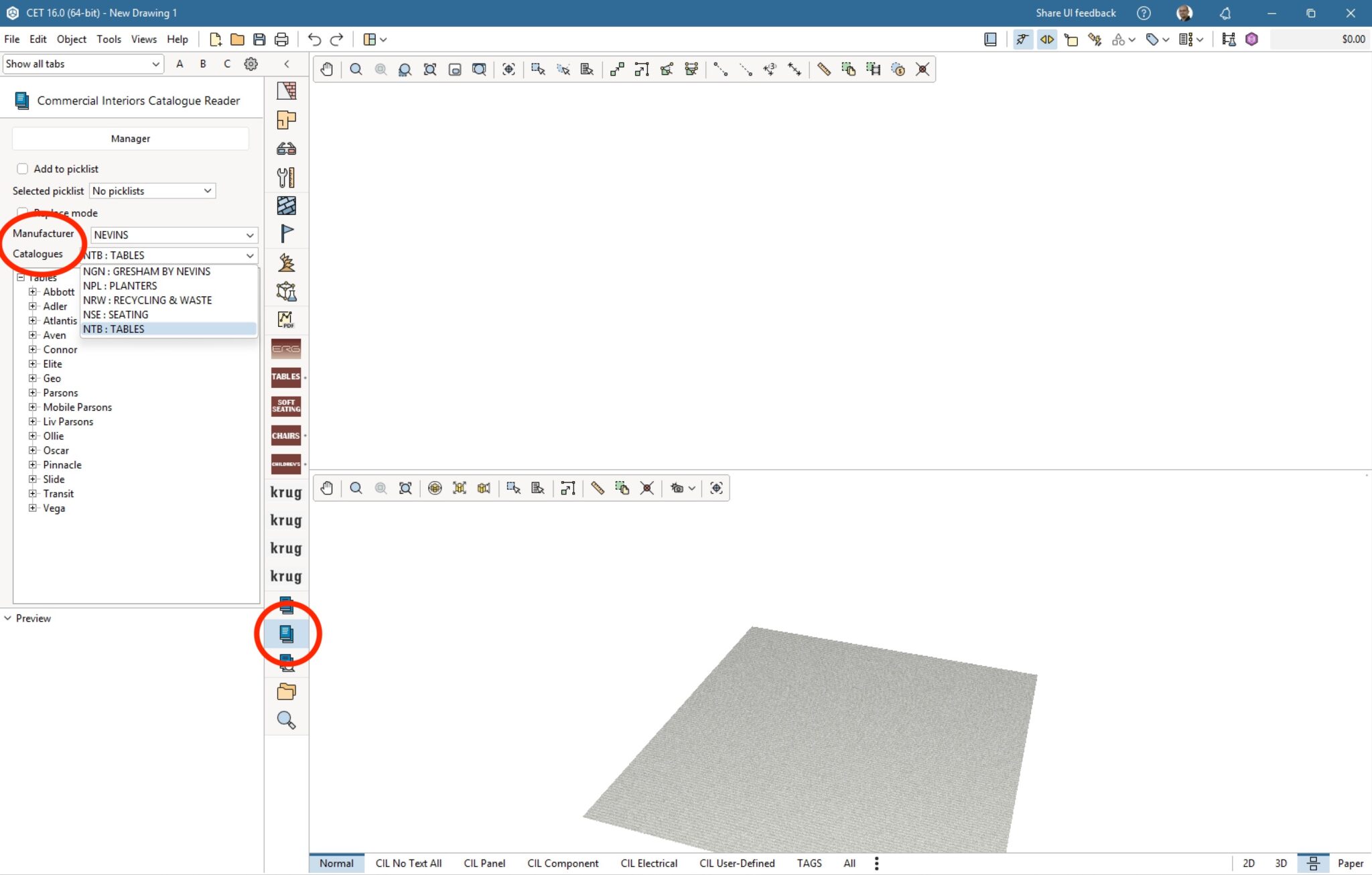 Explore CET Configura Drawings for Nevins Office Furniture