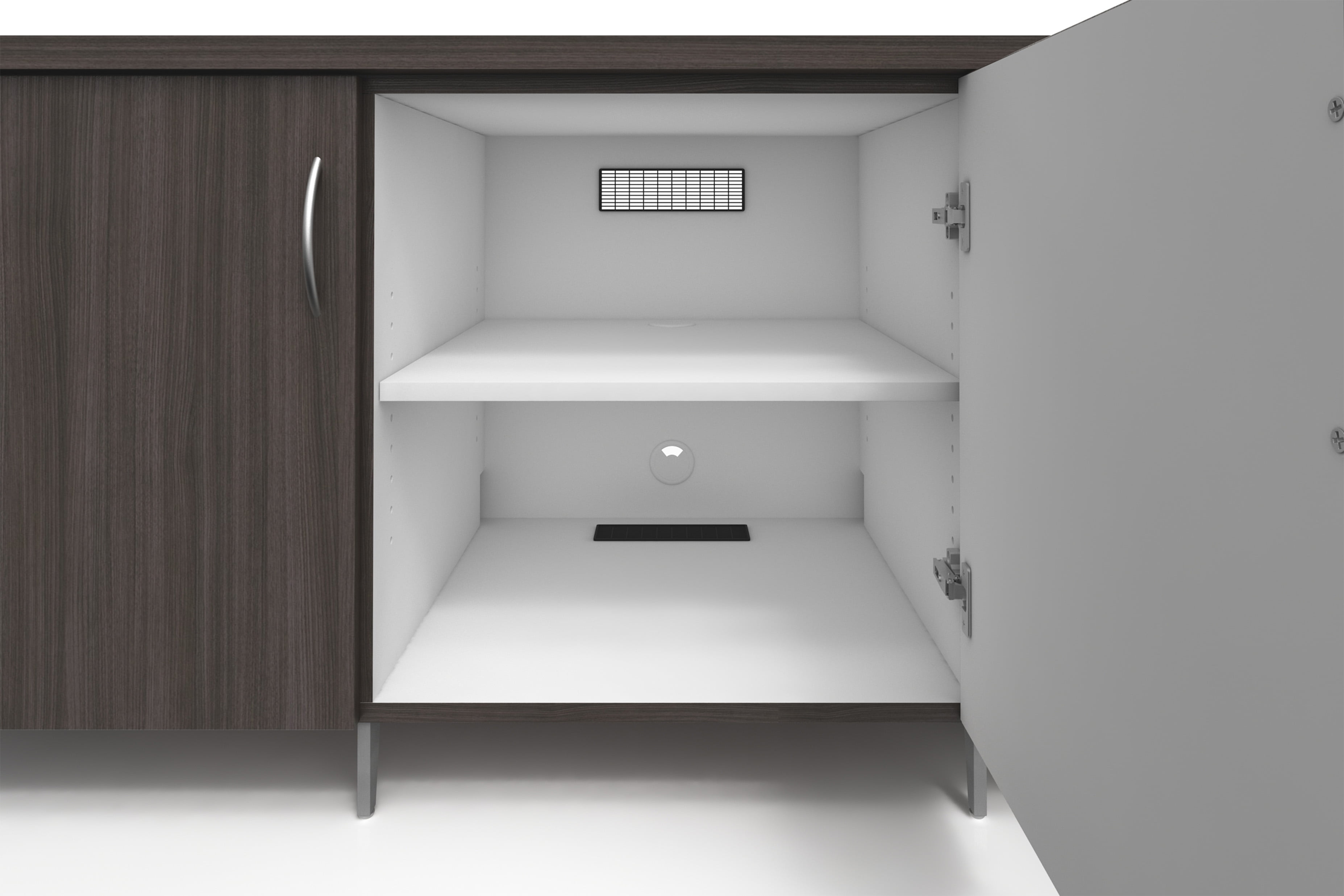 Electronic Storage Credenza Library | Nevins Office Furniture | 1-800 ...